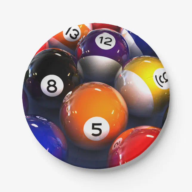 Billiards Paper Plates | Zazzle