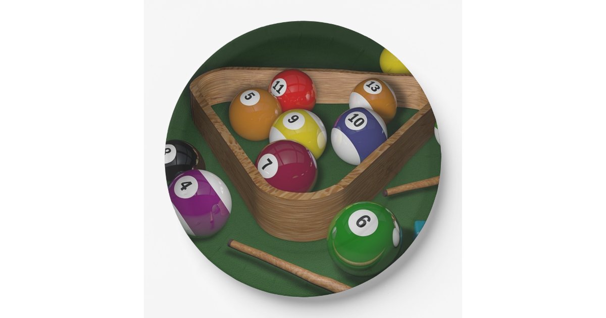Billiards Paper Plates | Zazzle