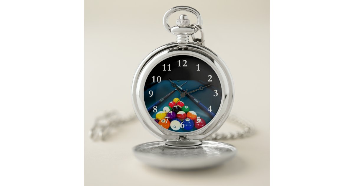Billiards Pocket Watch | Zazzle
