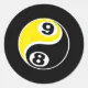 Billiards Pool 8 Ball 9 Ball Skull Classic Round Sticker | Zazzle