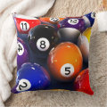 Billiards Pool Balls Square Throw Pillow | Zazzle