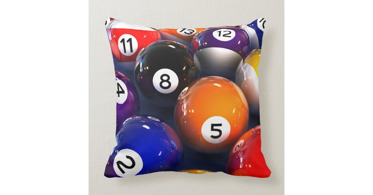 Billiards Pool Balls Square Throw Pillow | Zazzle.com