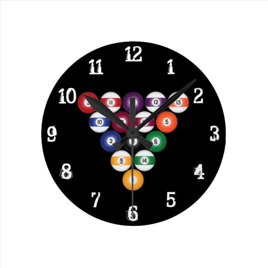 Billiards / Pool Balls: Wall Clock | Zazzle.com