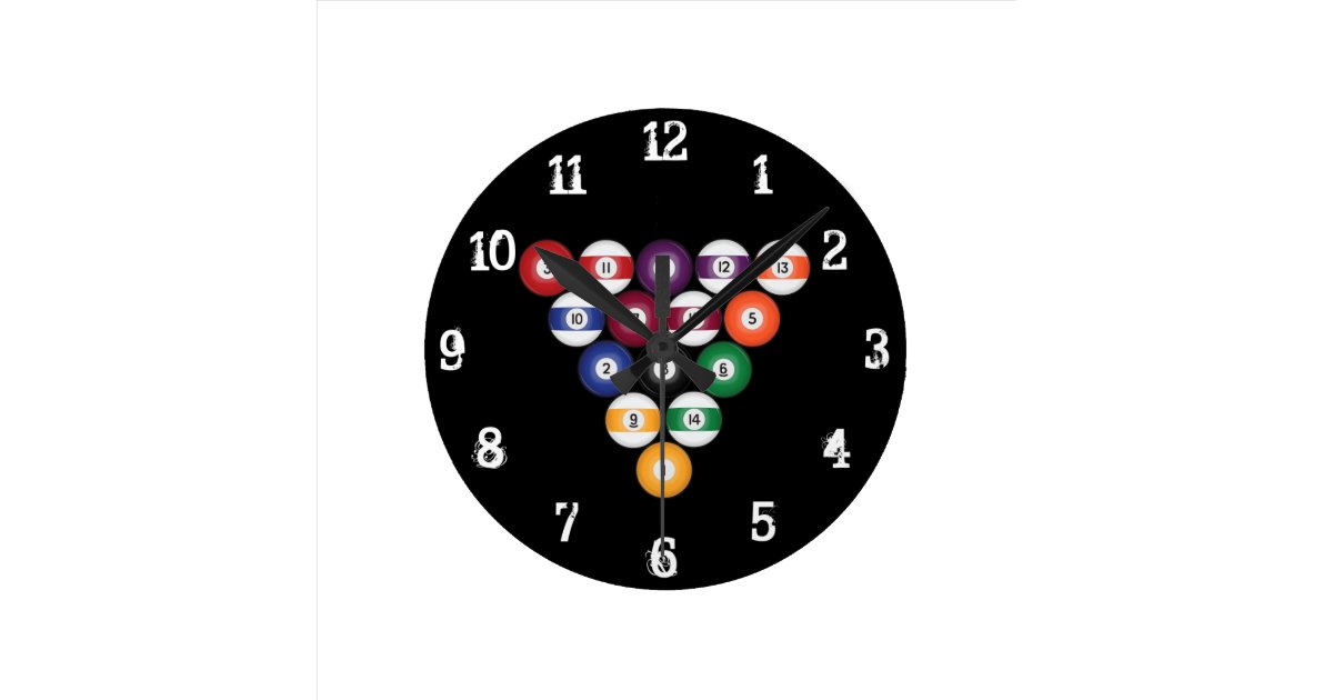 Billiards / Pool Balls: Wall Clock | Zazzle.com
