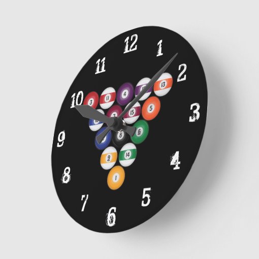 Billiards / Pool Balls: Wall Clock | Zazzle
