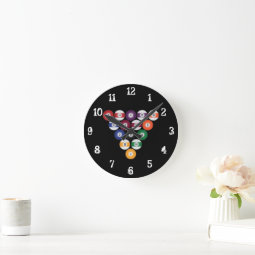 Billiards / Pool Balls: Wall Clock | Zazzle