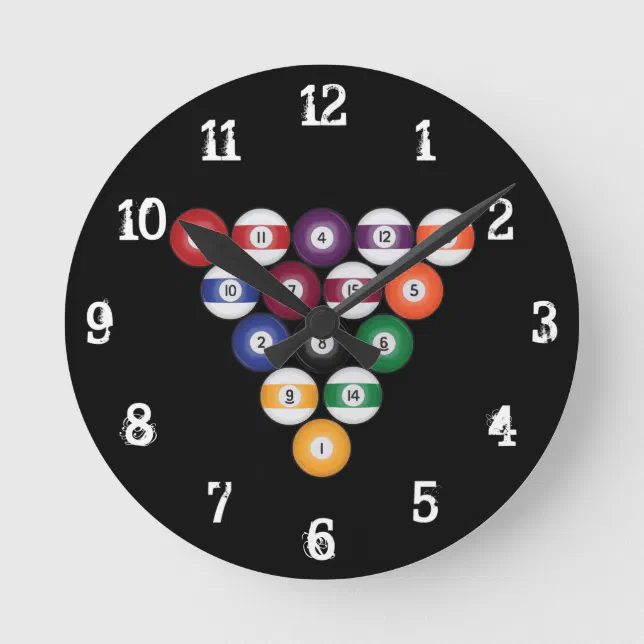 Billiards / Pool Balls: Wall Clock | Zazzle
