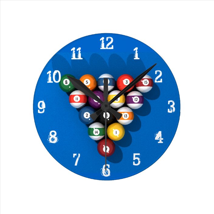 Billiards / Pool Balls: Wall Clock | Zazzle.com