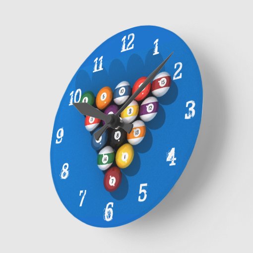 Billiards / Pool Balls: Wall Clock | Zazzle