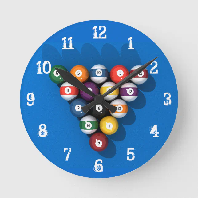 Billiards / Pool Balls: Wall Clock | Zazzle
