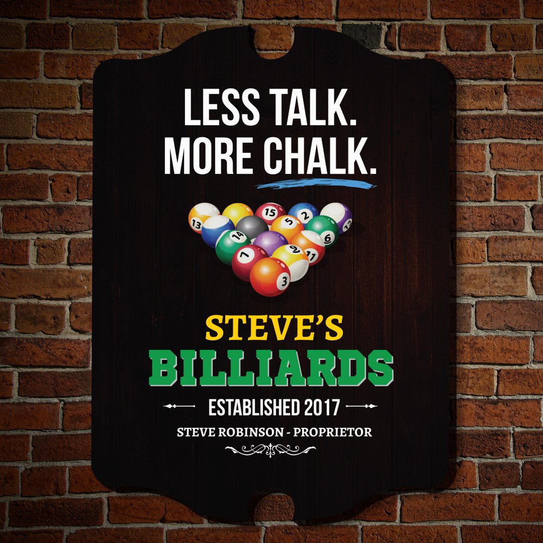 Billiards Pool Games Night Wooden Wall Sign | Zazzle