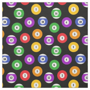 Green Pool Ball Billiards Pattern Large Repeat Fabric | Zazzle