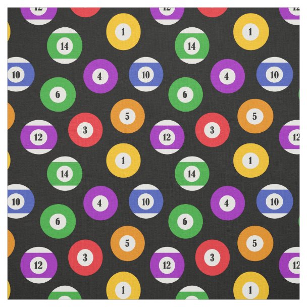 Green Pool Ball Billiards Pattern Large Repeat Fabric | Zazzle