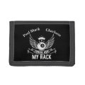 Billiards Saying With Wings and Crown Design Trifold Wallet | Zazzle