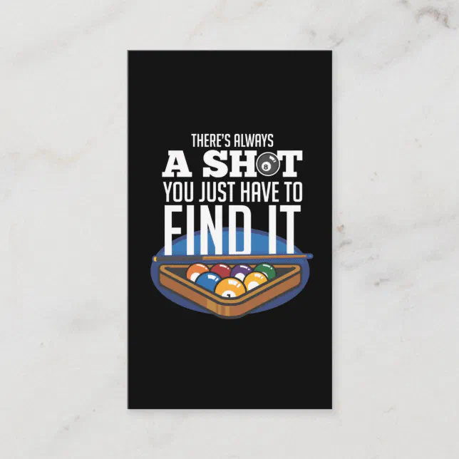 Billiards Shot Quote Pool Player Humor Business Card | Zazzle
