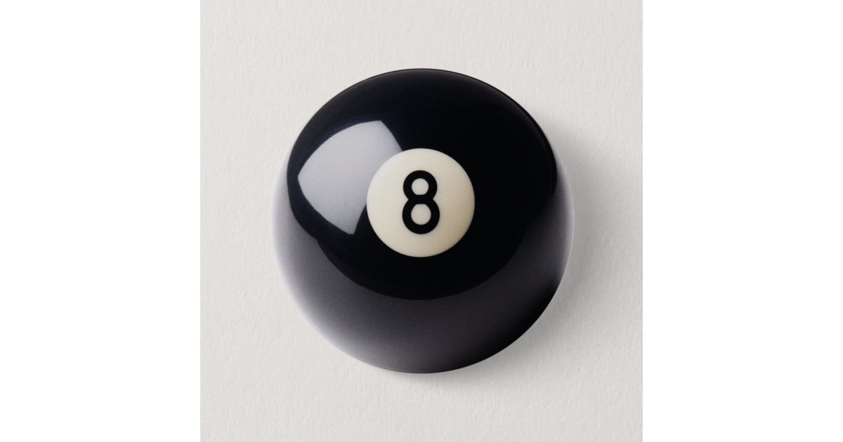 Billiards Snooker 8-Ball Button | Zazzle