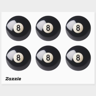 Billiards Snooker 8-Ball Stickers | Zazzle