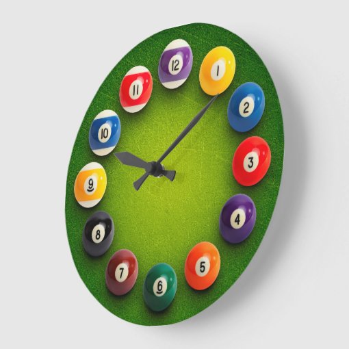 Billiards Snooker Novelty Clock | Zazzle