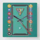 Billiards Square Wall Clock | Zazzle