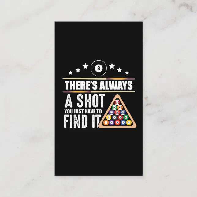 Billiards Team Pool Player Gift for Snooker Fans Business Card | Zazzle