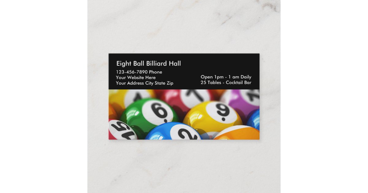 Billiards Theme Business Cards | Zazzle.com