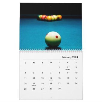 Billiards Wall Calendar | Zazzle