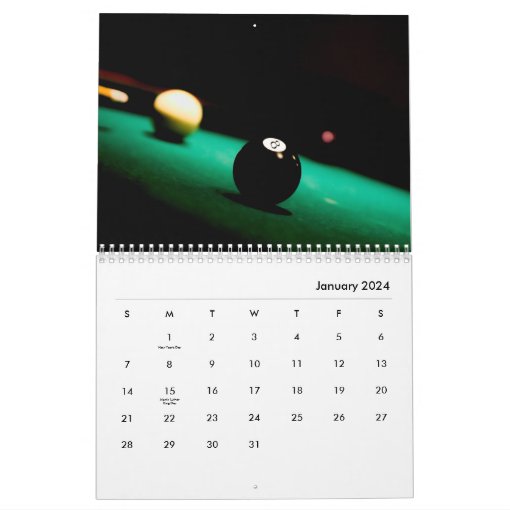 Billiards Wall Calendar | Zazzle