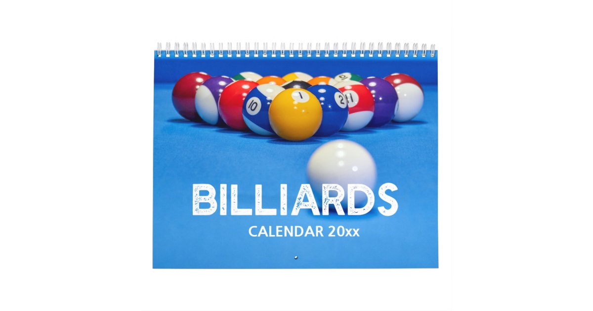 Billiards Wall Calendar | Zazzle