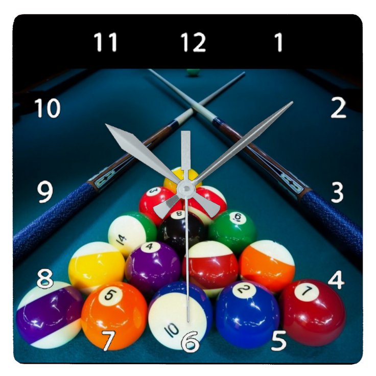 Billiards Wall Clock | Zazzle