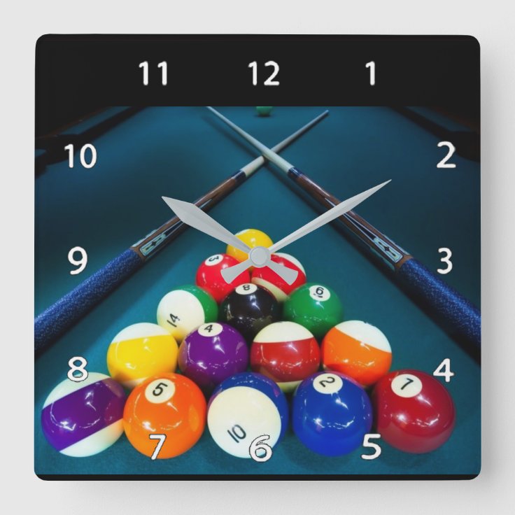 Billiards Wall Clock | Zazzle
