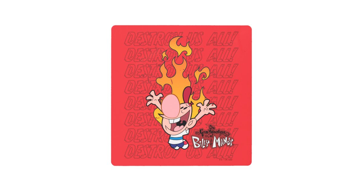 Billy & Mandy - Destroy Us All Metal Print | Zazzle