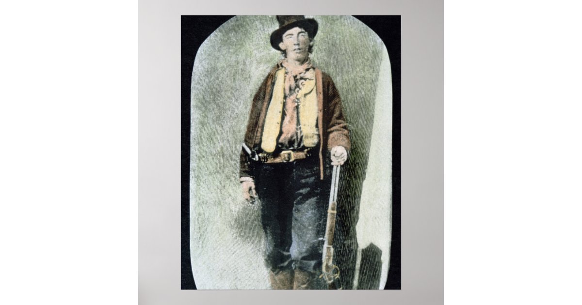 Billy the Kid (coloured engraving) Poster | Zazzle