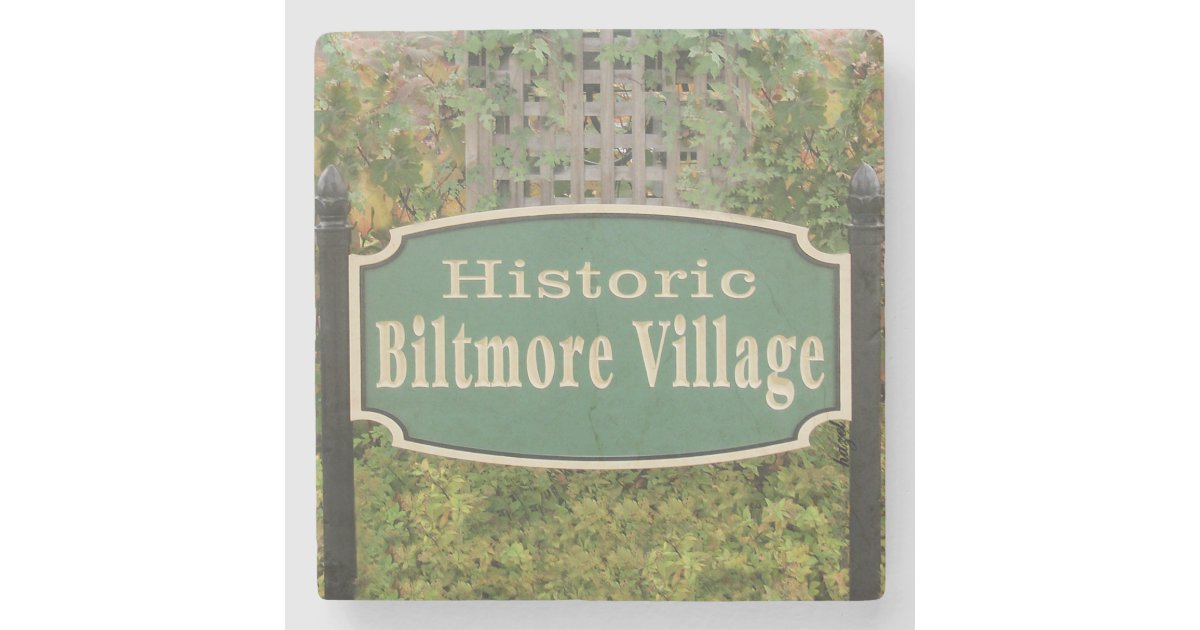 Biltmore Village Sign, Asheville, Biltmore Village Stone Coaster | Zazzle