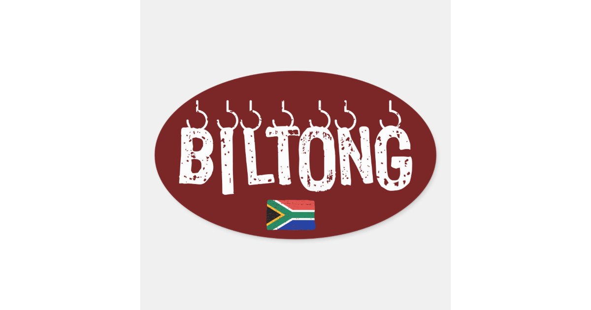 Biltong South Africa Lekker Food Dry Wors Oval Sti Oval Sticker | Zazzle