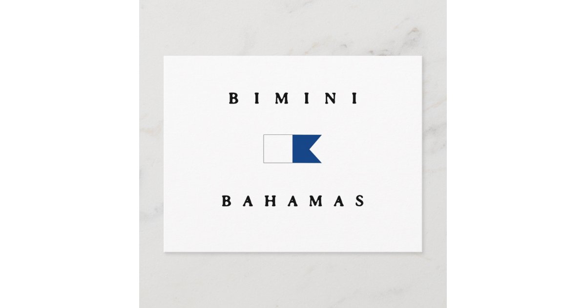 Bimini Bahamas Alpha Dive Flag Postcard | Zazzle