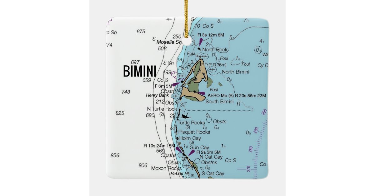 Bimini Bahamas Chart Ceramic Ornament | Zazzle