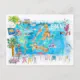Bimini Bahamas Illustrated Map Postcard | Zazzle