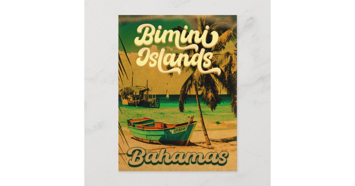 Bimini Islands Bahamas 60s Retro Vintage Souvenirs Postcard | Zazzle