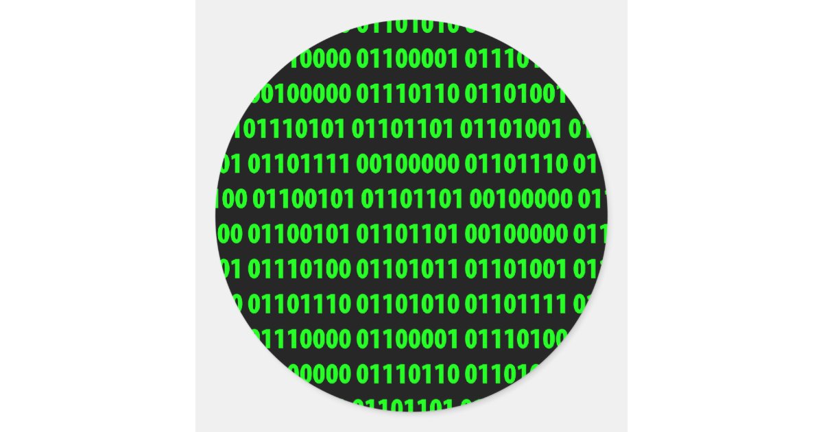 Binary Classic Round Sticker | Zazzle