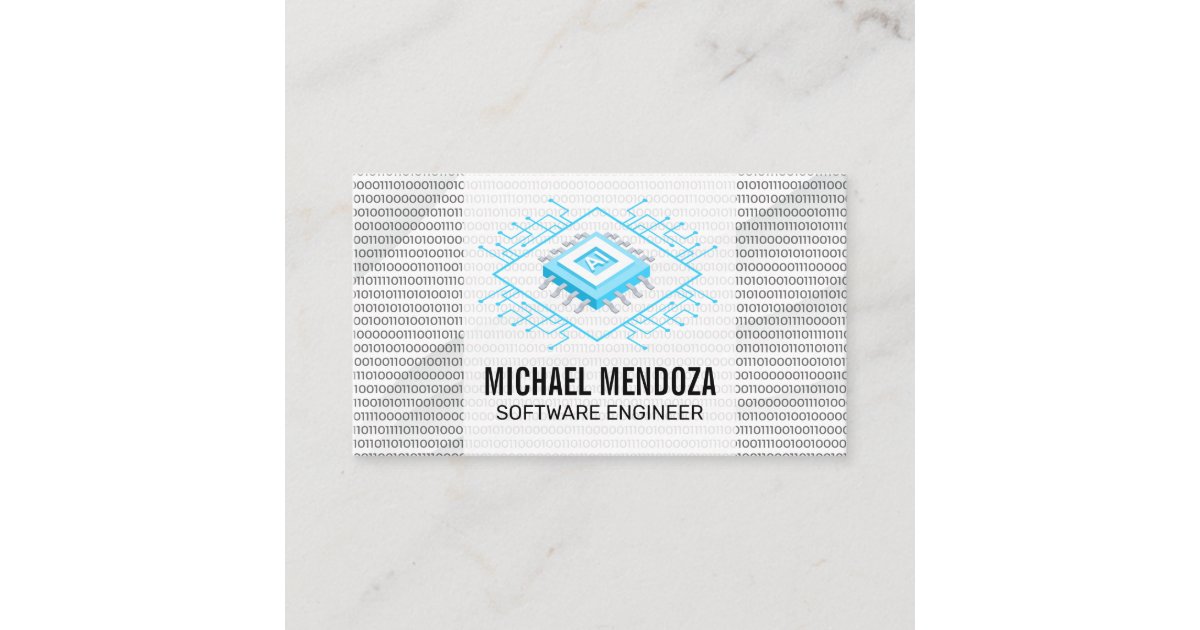 Binary Code | AI Chip Tech Business Card | Zazzle