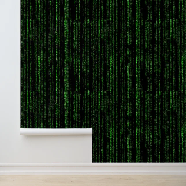 Binary Code Black and Green Wallpaper | Zazzle