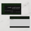 Binary Code Computer Green Business Card | Zazzle