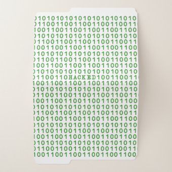 Binary Code Computer On Off Set File Folder | Zazzle