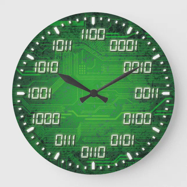 Binary Code Decorative Wall Clock | Zazzle