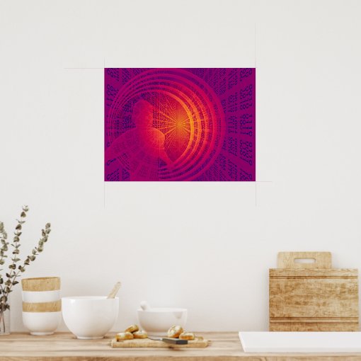 Binary Code Hi-Tech Abstract Design Poster | Zazzle