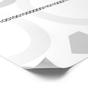 Binary code I love you poster Geek heart | Zazzle