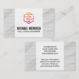 Binary Code | Programming Tech Logo Business Card | Zazzle