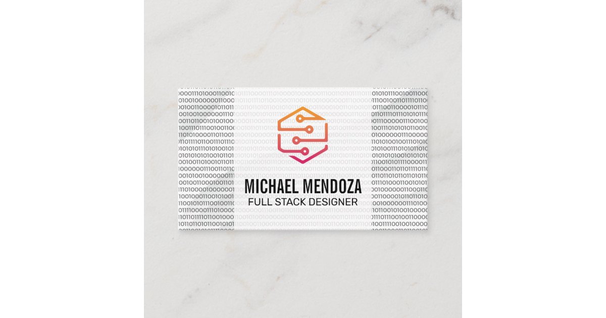 Binary Code | Programming Tech Logo Business Card | Zazzle