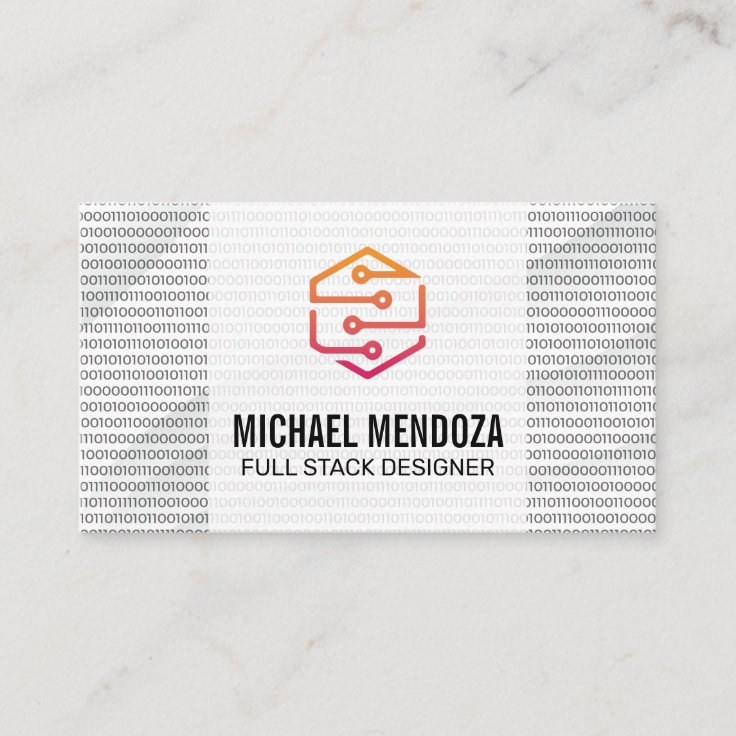 Binary Code | Programming Tech Logo Business Card | Zazzle