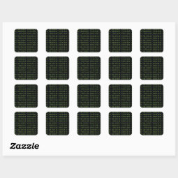 Binary Code Square Sticker Zazzle